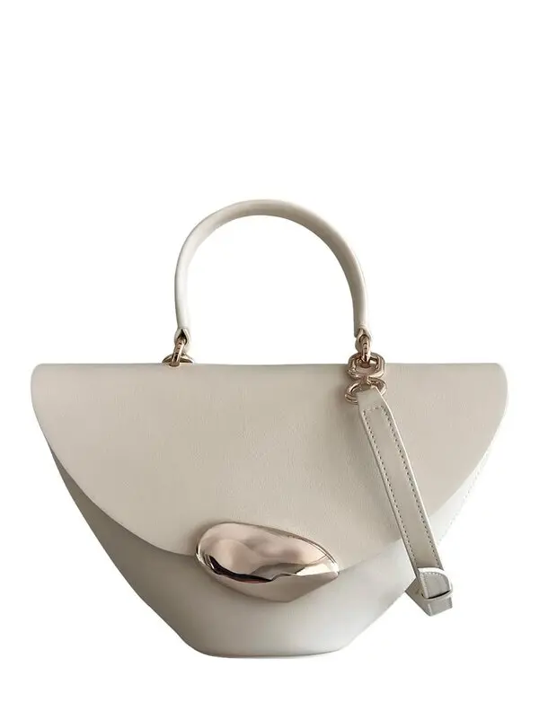 ESHA SONI Orb Leather Top Handle Bag - Ivory