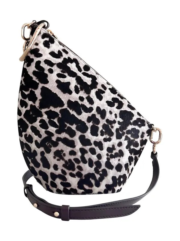 ESHA SONI Calf Hair Slope Crossbody Bag - Leopard