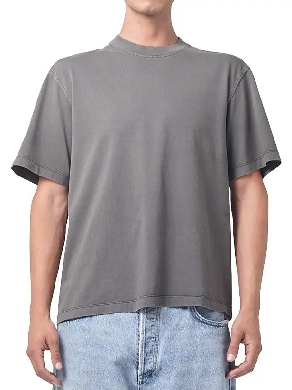 AGOLDE Asha Mock Neck Tee - Flint Wash