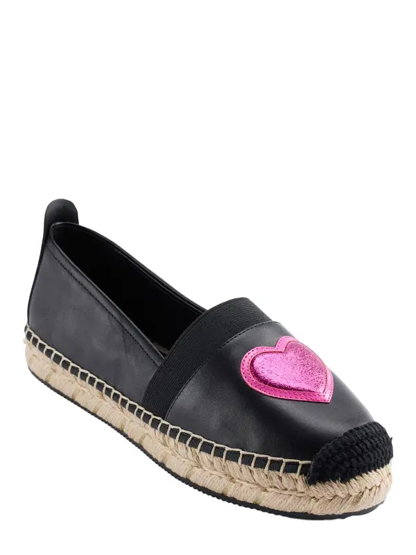 Karl Lagerfeld Paris Karl Lagerfeld Manika Heart Appliqué Espadrille - Black