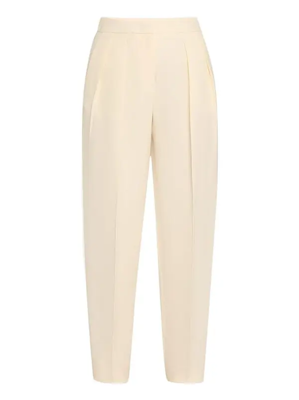 Giorgio Armani Pleated Cady Tuxedo Trousers - Solid White