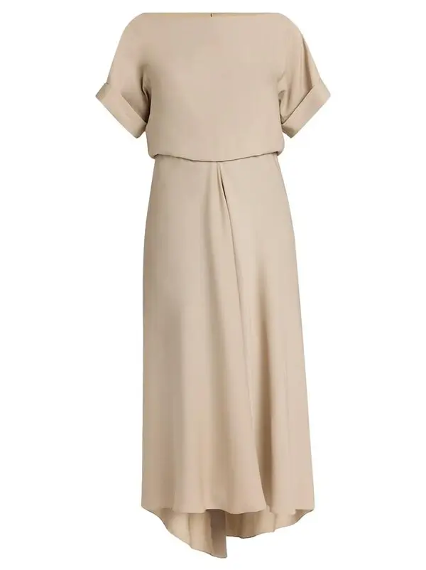 Giorgio Armani Triple Silk Georgette Gown - Solid Medium Beige