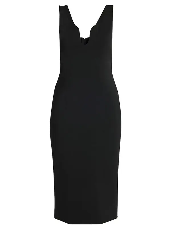 Giorgio Armani Stretch Jersey Midi Dress - Solid Black