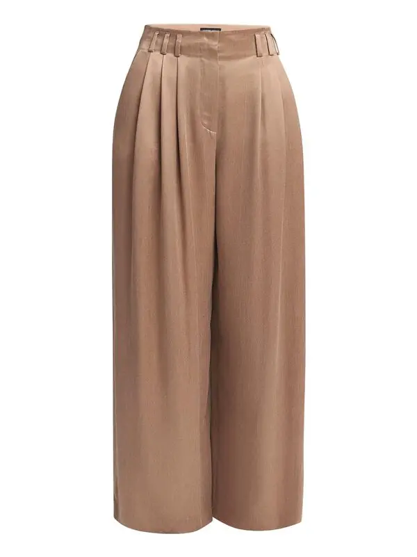 Giorgio Armani Pleated Wide-leg Trousers - Solid Dark Orange
