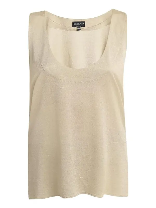 Giorgio Armani Chain-necklace Viscose Tank Top - Gold