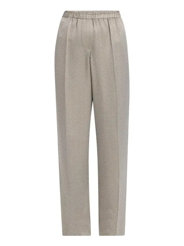 Giorgio Armani Micro Jacquard Pull-on Trousers - Silver