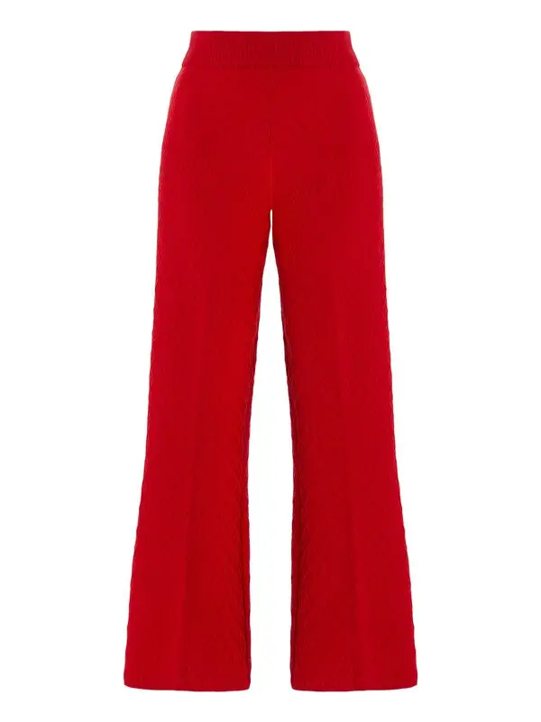 HIGH SPORT Harry Cotton-blend Knit Cropped Wide-leg Pants - Red