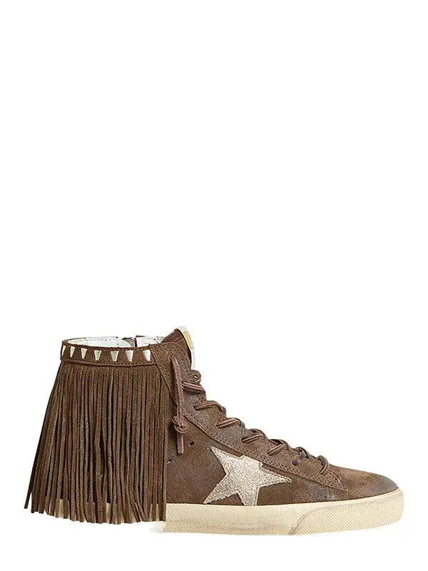 GOLDEN GOOSE Francy Fringed Suede Sneakers - Brown