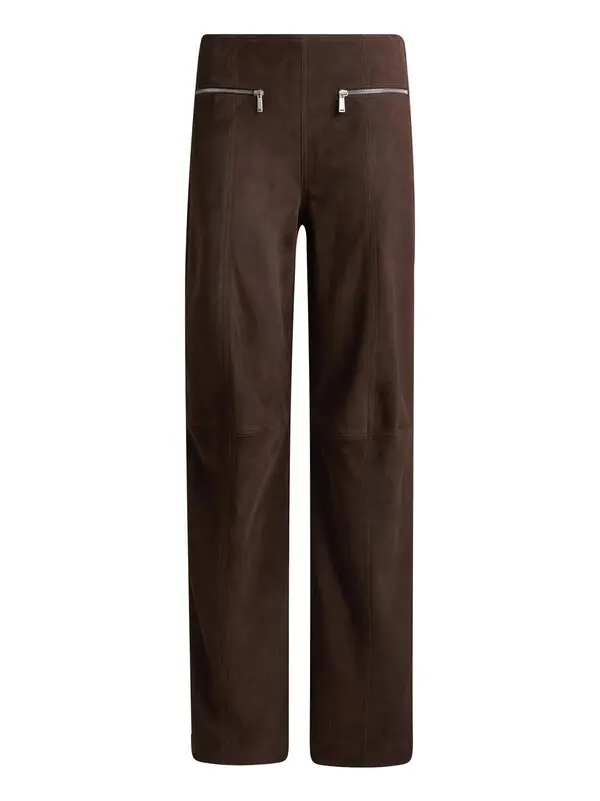 Etro Suede Wide-leg Pants - Brown