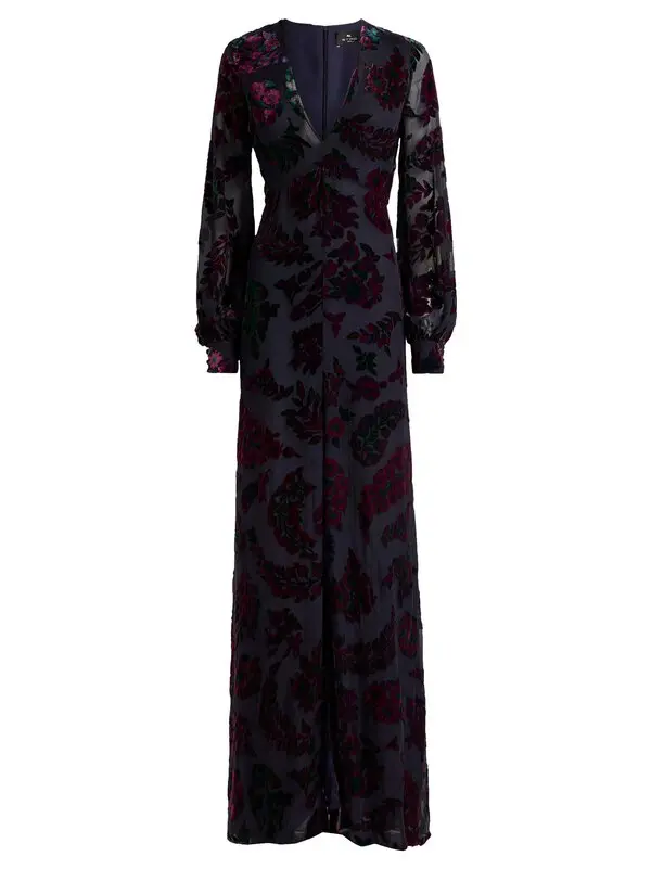 Etro Velvet Burnout Maxi Dress - Multi