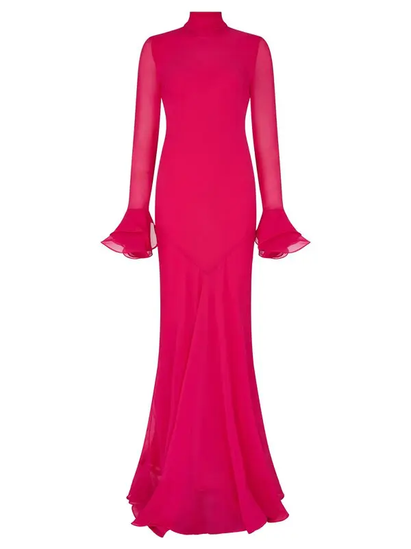 DE LA VALI Daira Georgette Gown - Pink
