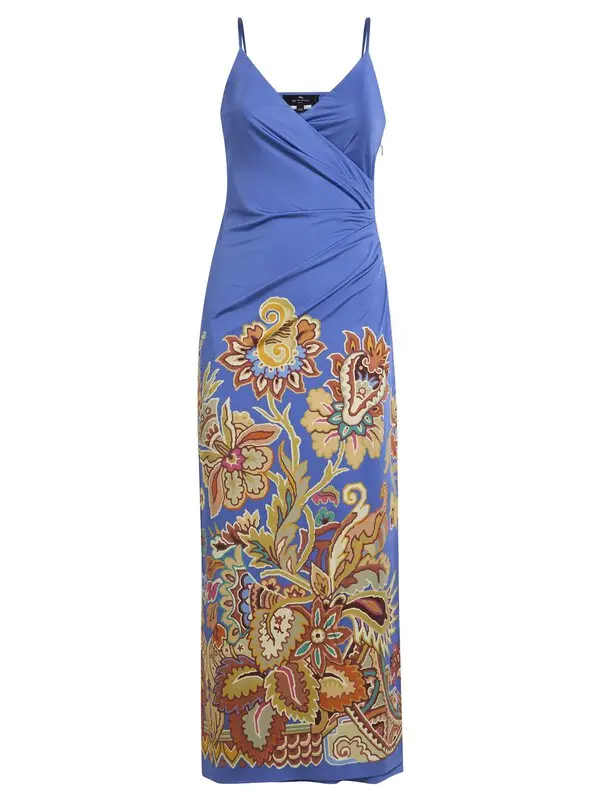 Etro Gathered Jersey Midi Dress - Multi