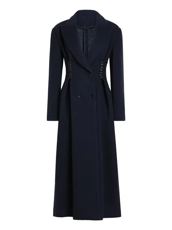Etro Whipstitched Wool-cashmere Coat - Navy