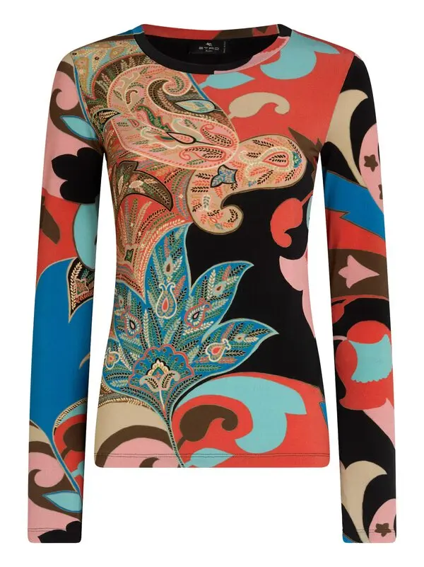 Etro Printed Jersey Top - Multi