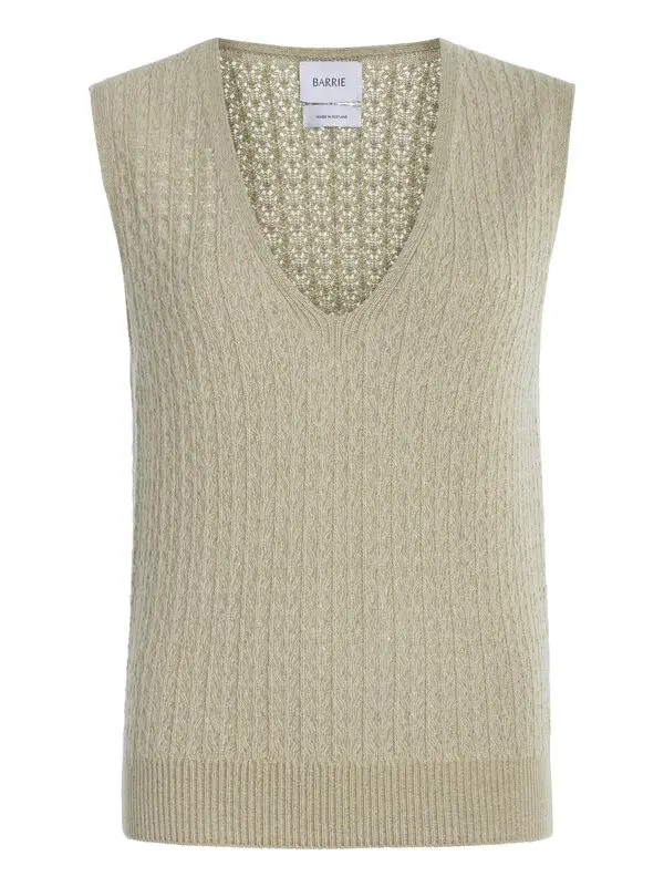 BARRIE Cashmere Sleeveless Top - Green