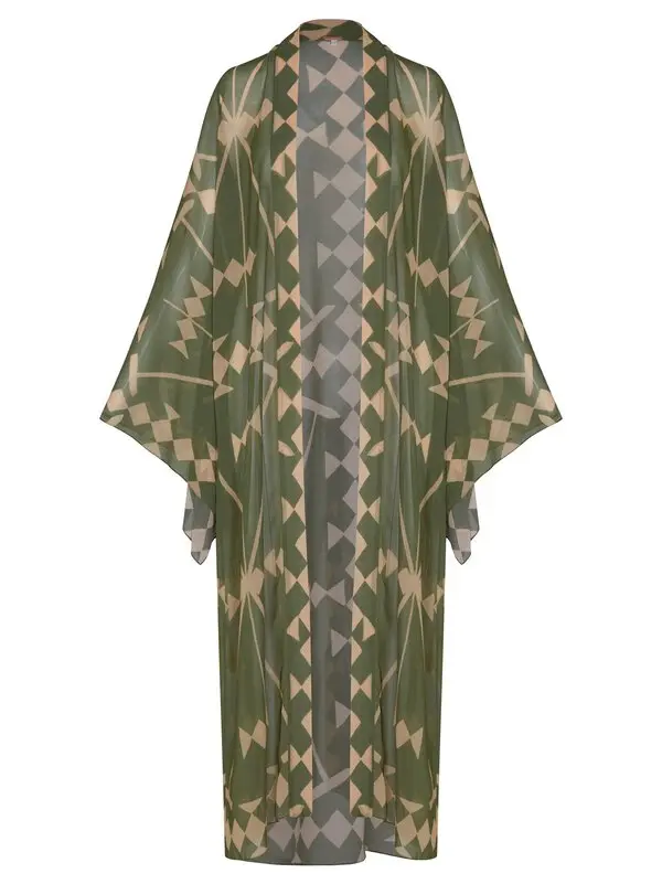 Johanna Ortiz Amazon Georgette Kimono Maxi Dress - Multi