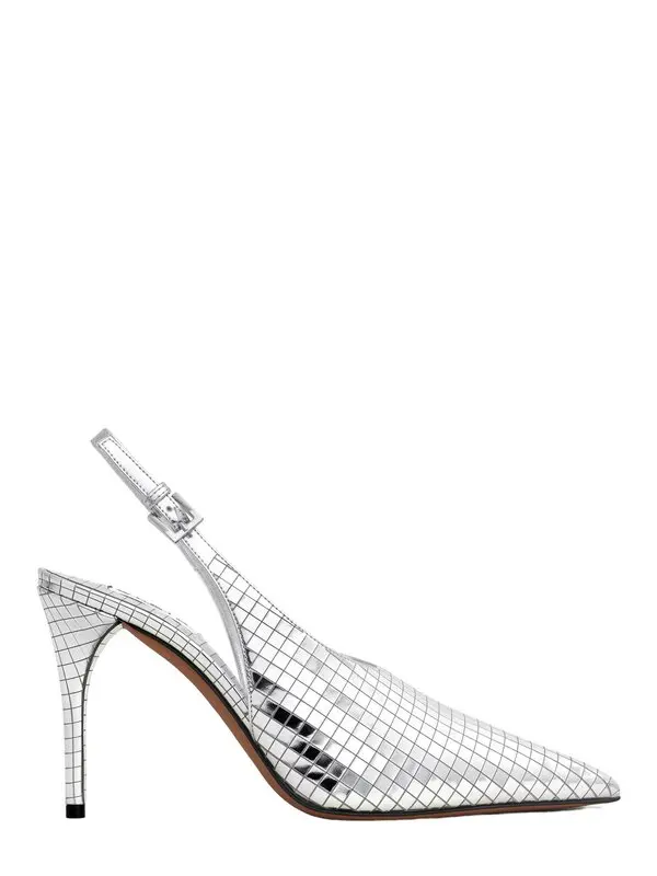 Alaïa Metallic Leather Slingback Pumps - Silver