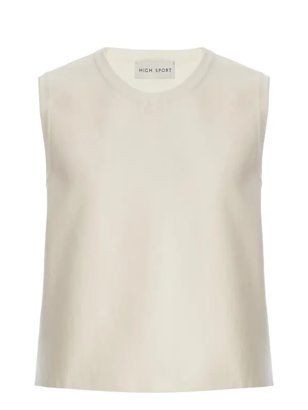 HIGH SPORT Asa Cotton-blend Top - Ivory