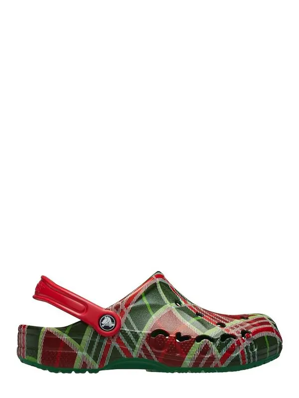 CROCS Baya Clog Holiday Plaid - Kelly Green