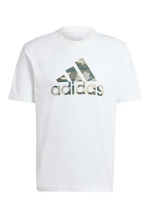 Adidas Camo Badge Of Sport Graphic Tee Shirt - White