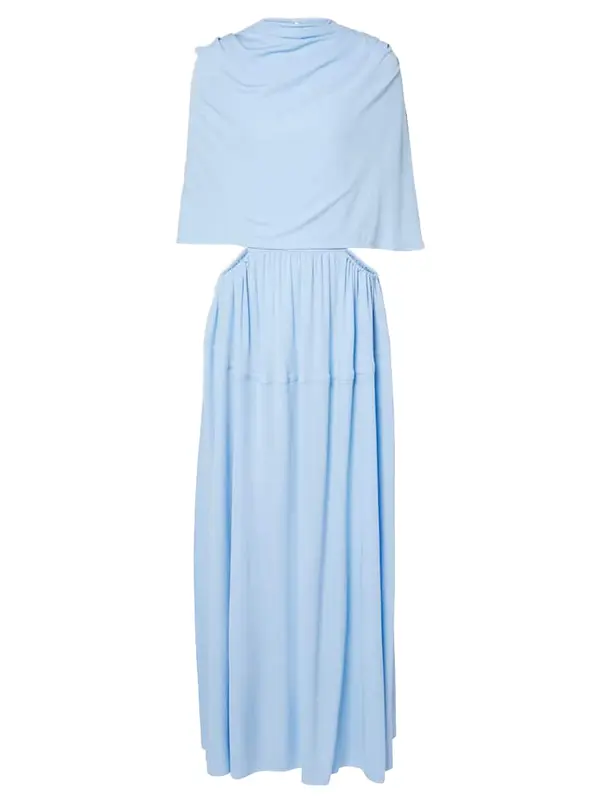 Proenza Schouler Frankie Caped Maxi Dress - Blue