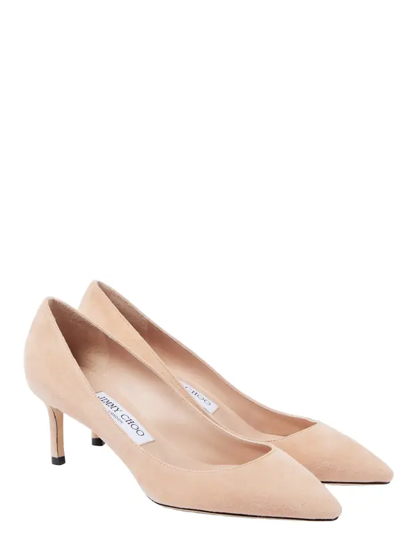 JIMMY CHOO Romy 60 Suede Pumps - Beige