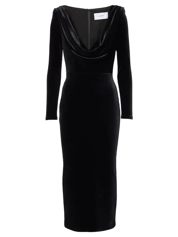 Alex Perry Velvet Corset Dress - Black