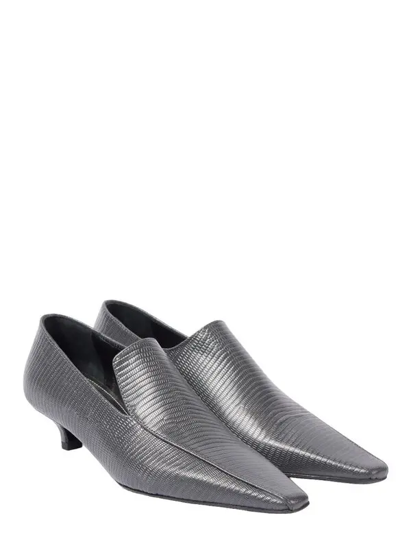 TOTEME Embossed Leather Pumps - Grey