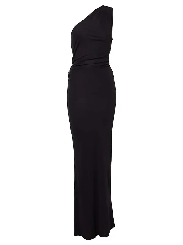 Staud Zenith Gathered Jersey Maxi Dress - Black