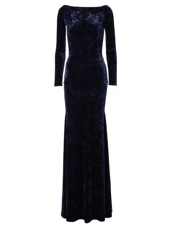 Alex Perry Velvet Gown - Blue