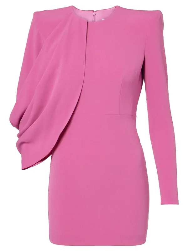 Alex Perry Caped Asymmetric Mini Dress - Pink