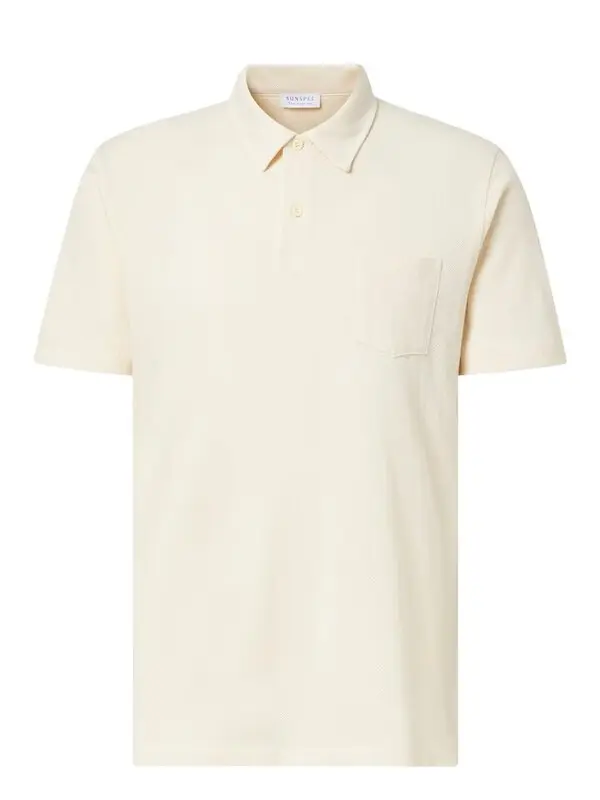 Sunspel Riviera Cotton Polo Shirt - White