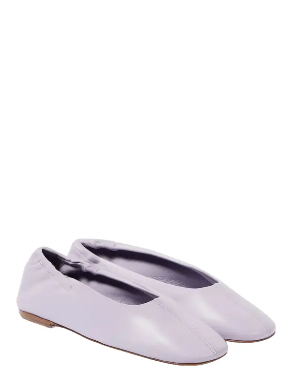 Dries Van Noten Leather Ballet Flats - Purple
