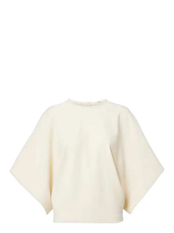 FFORME Tenley Draped Wool-blend Crêpe Top - White