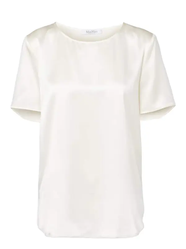 Max Mara Dida Silk Satin T-shirt - White