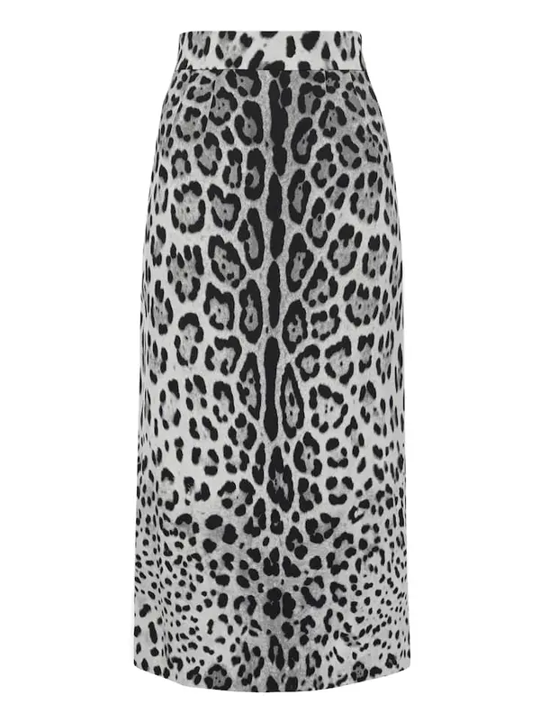 Dolce & Gabbana Leopard-print Pencil Skirt - Grey