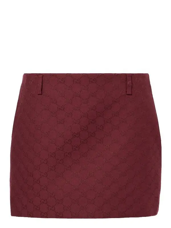 Gucci Gg Canvas Cotton-blend Miniskirt - Red