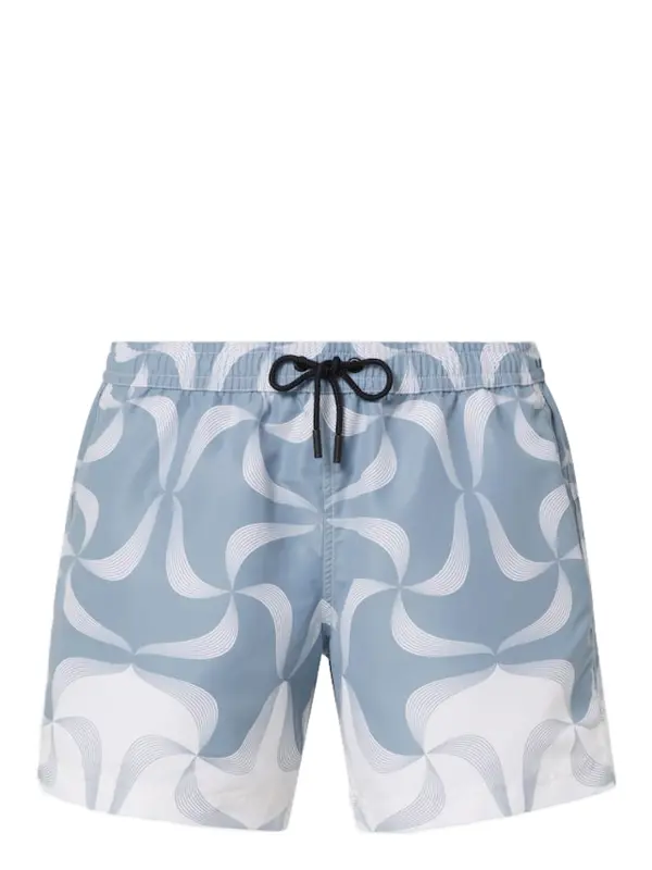 Commas Mantra Printed Swim Trunks - Blue