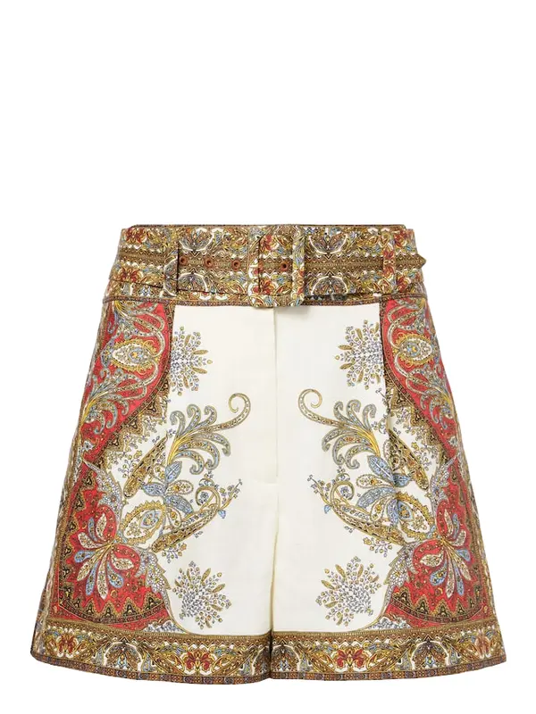 Veronica Beard Hobbes Floral Linen Shorts - Multicoloured