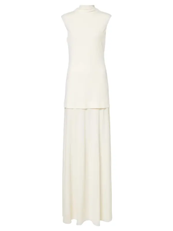 JIL SANDER Turtleneck Maxi Dress - Beige