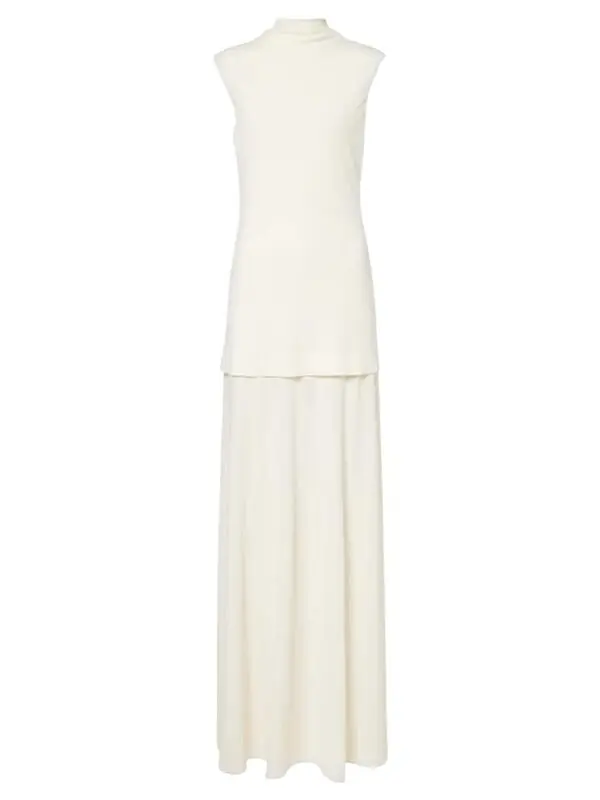 JIL SANDER Turtleneck Maxi Dress - Beige
