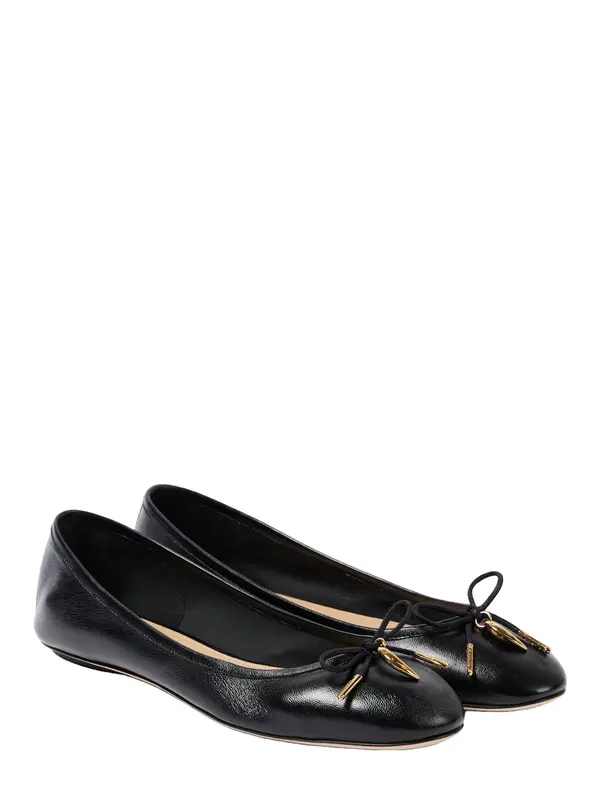Chloé Iris Leather Ballet Flats - Black