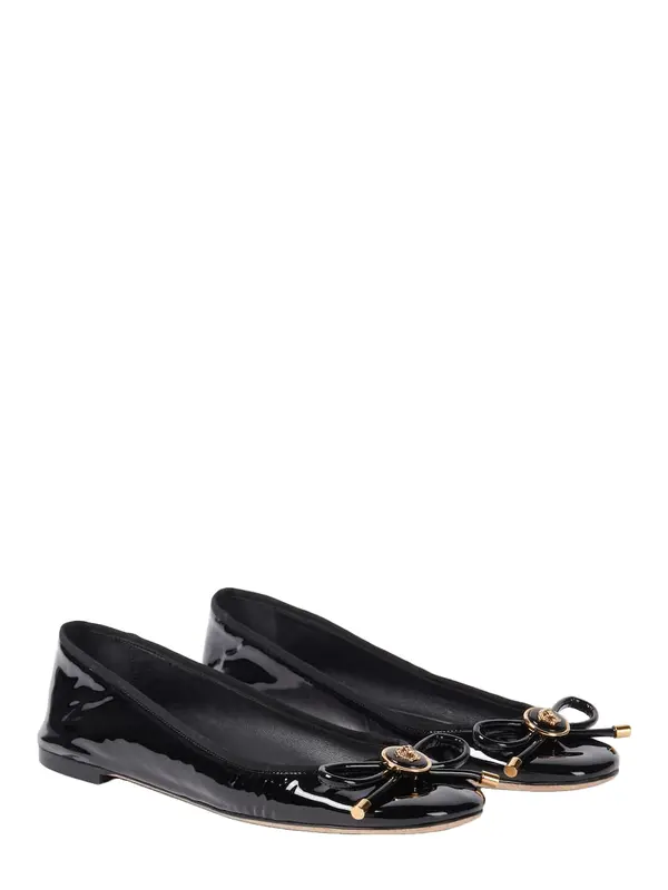 Versace Opera Patent Leather Ballet Flats - Black