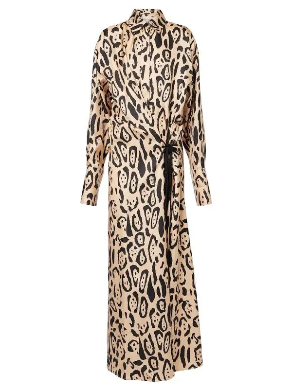 Sportmax Astoria Printed Silk Twill Gown - Multicoloured
