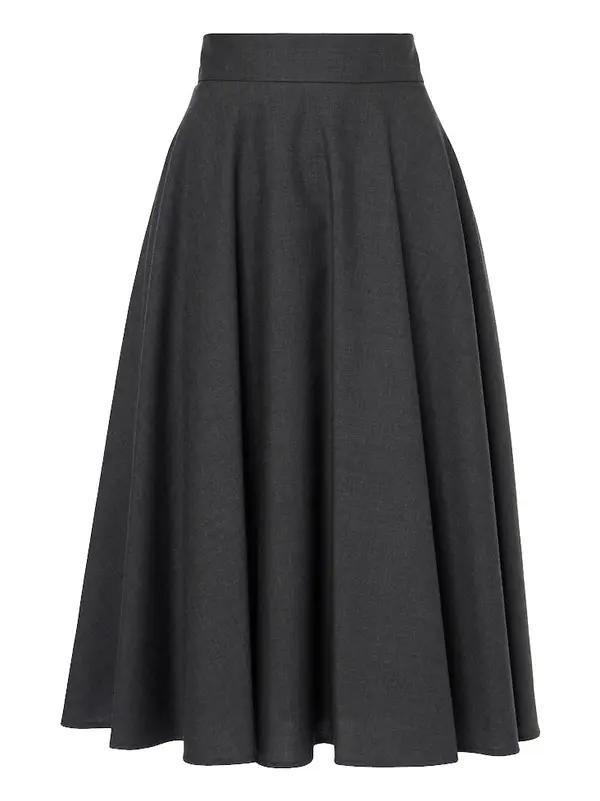 Dolce & Gabbana Wool Midi Skirt - Grey