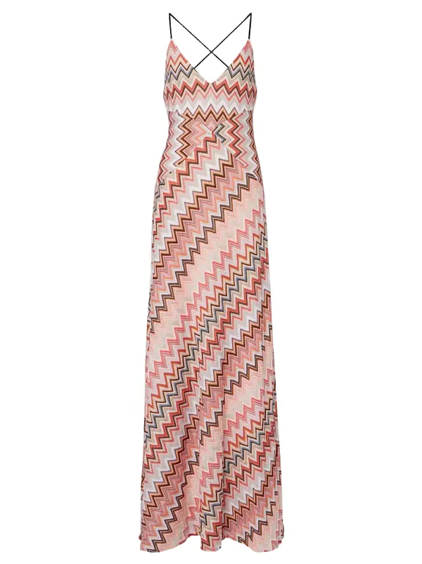 Missoni Zig Zag Cotton-blend Maxi Dress - Pink
