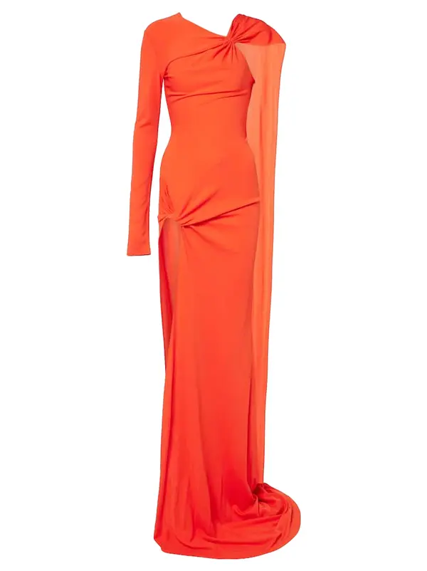David Koma Asymmetric Gown - Orange