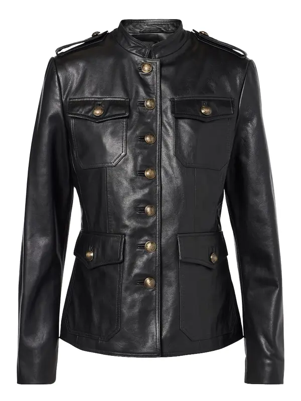 NILI LOTAN Geraldine Leather Jacket - Black
