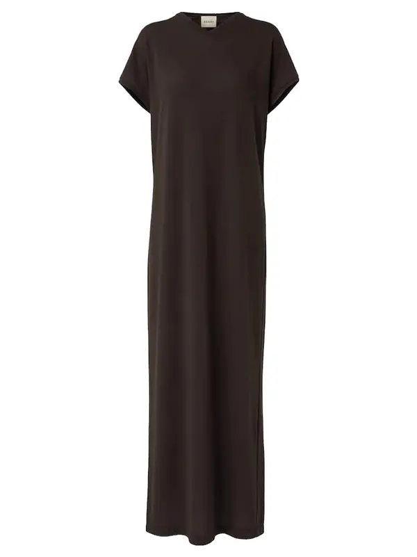 Khaite Verda Cotton-blend Jersey Maxi Dress - Brown