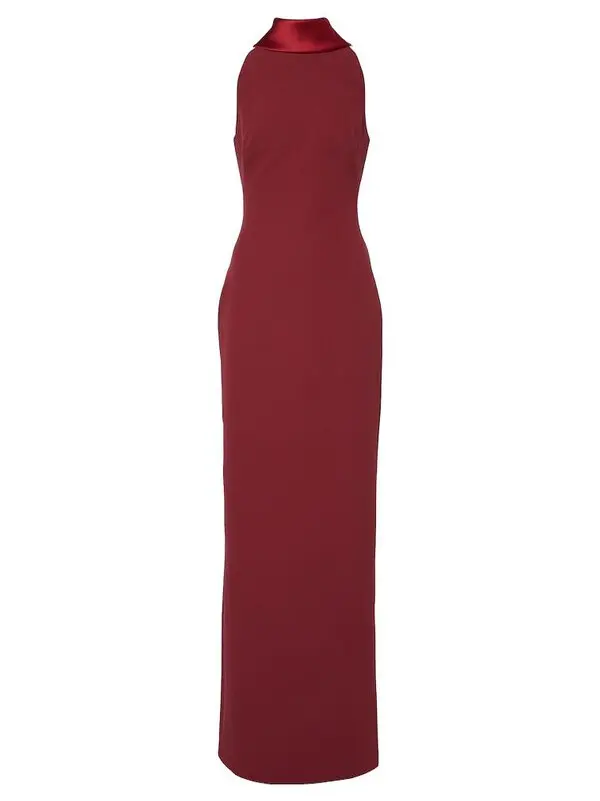 Safiyaa Holliana Satin-trimmed Gown - Red